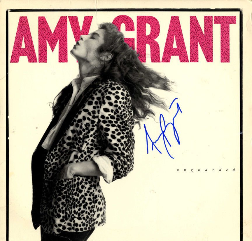 Amy Grant Autographed Signed Unguarded Album Cover AFTAL UACC RD COA
