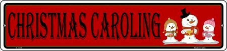 Christmas Caroling Novelty Small Metal Street Sign