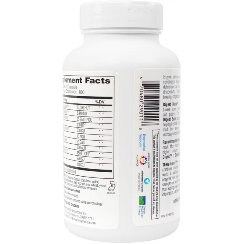 Enzymedica - Digest Basic Essential Full Spectrum Digestive Enzymes 180 ...