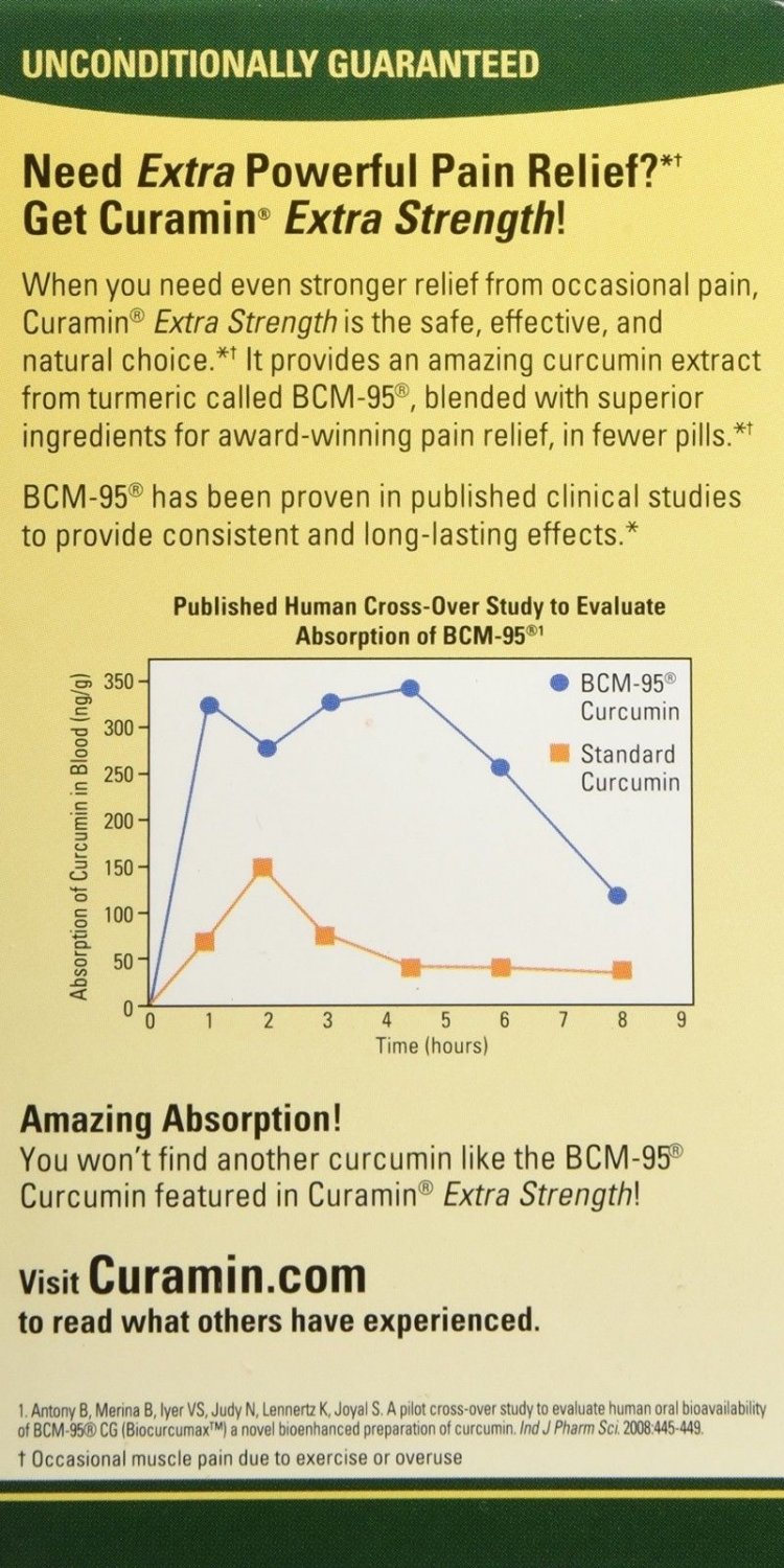 Terry Naturally Curamin Extra Strength Powerful Pain Relief Curcumin 60 ...