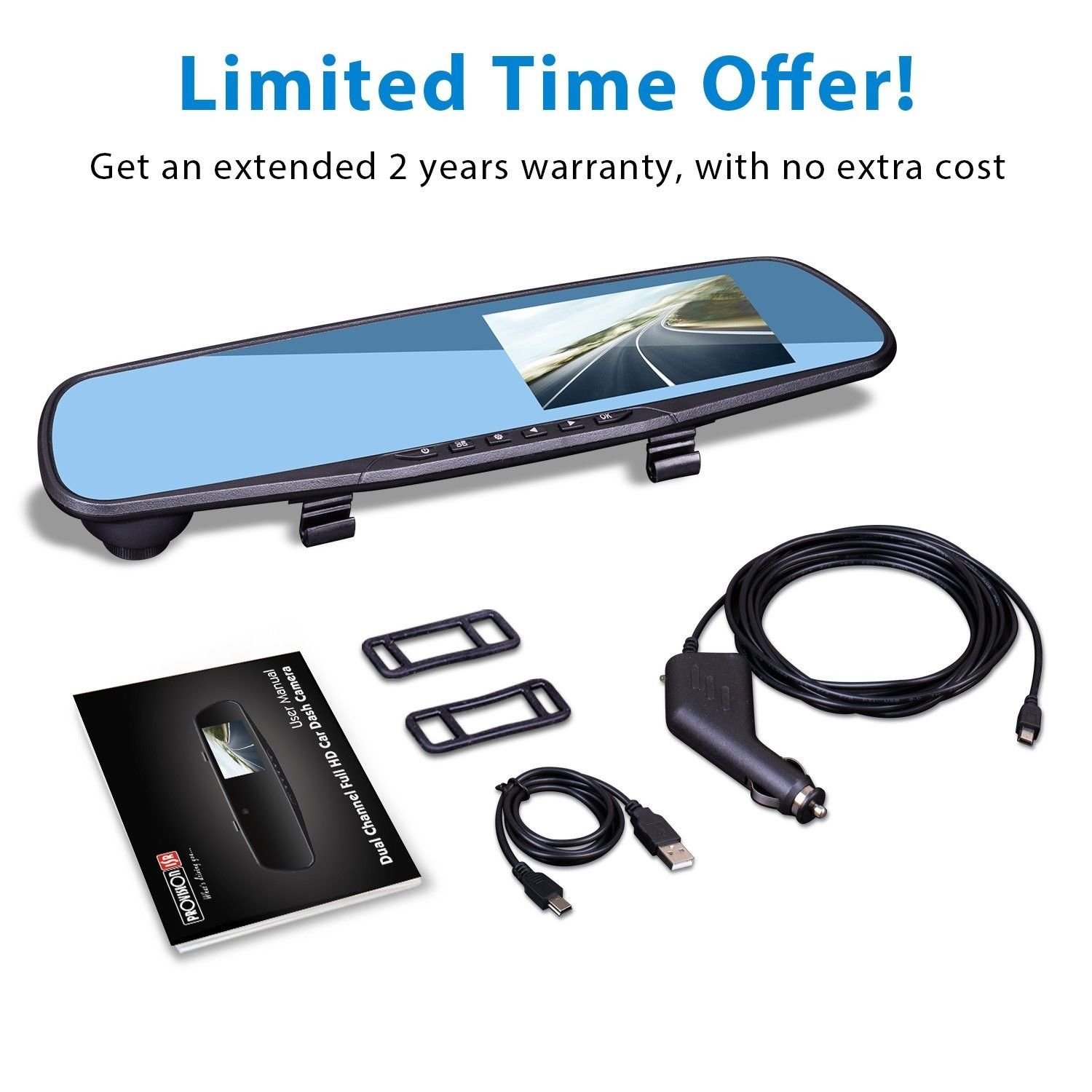 Hidden Dual Dash Cam Spy Interior Car Mirror Camera HD 1080p Front DVR ...