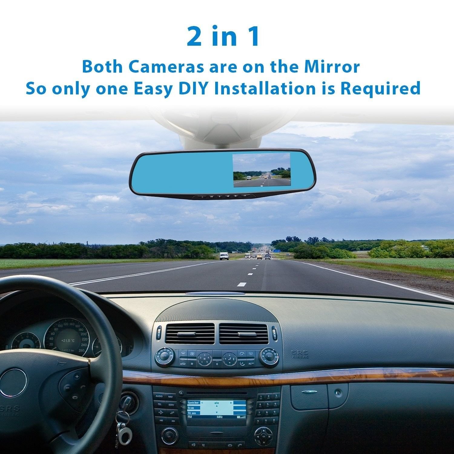 Hidden Dual Dash Cam Spy Interior Car Mirror Camera HD 1080p Front DVR ...