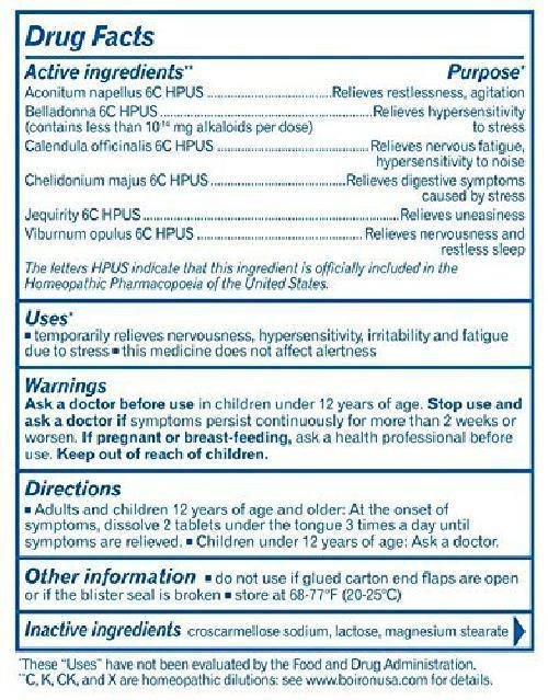 Boiron Sedalia for Stress Relief 60 ct. Natural Homeopathic Medicine 60 ...