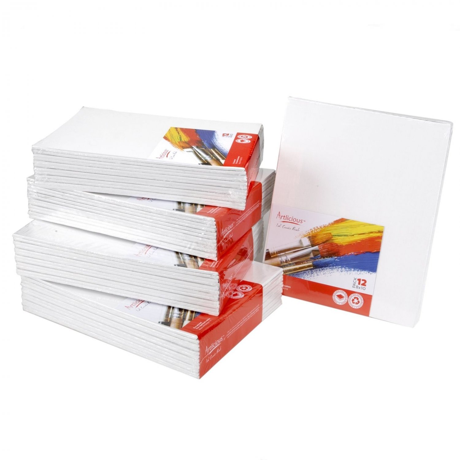 CANVAS PANELS SUPER VALUE PACK Artist Canvas Panel Boards Size 8" X 10 ...