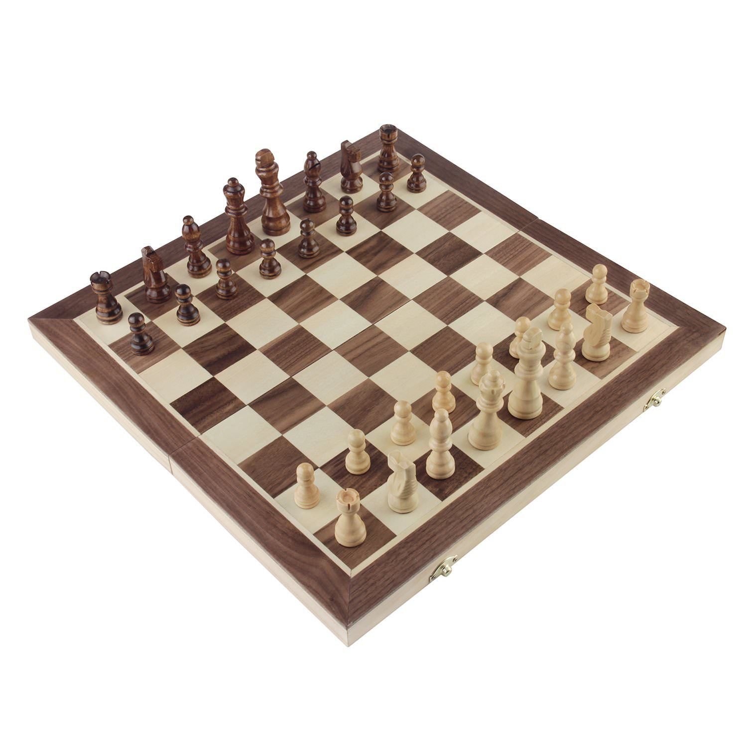 Wooden Chess Set 15"x 15" Folding Magnetic Wooden Standard Chess Game ...