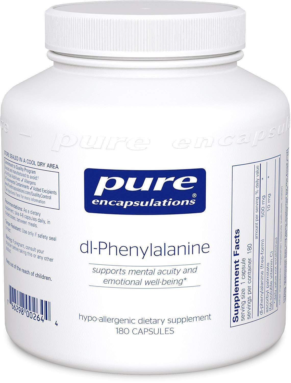 Pure Encapsulations - DL-Phenylalanine - Hypoallergenic Supplement to ...