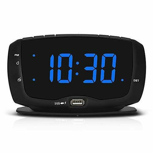 DreamSky Digital Alarm Clock Radio FM Radio, 1.4 Inches Large Blue LED ...