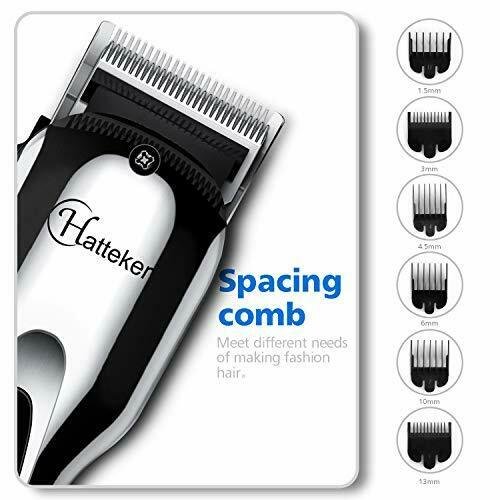HATTEKER Pro Hair Clipper Cordless Hair Trimmer Mens Beard Trimmer ...