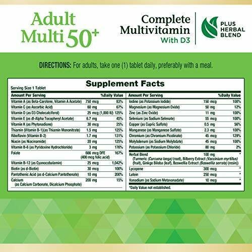 Nature's Bounty Adult 50+ Complete Multivitamin, 80 Tablets