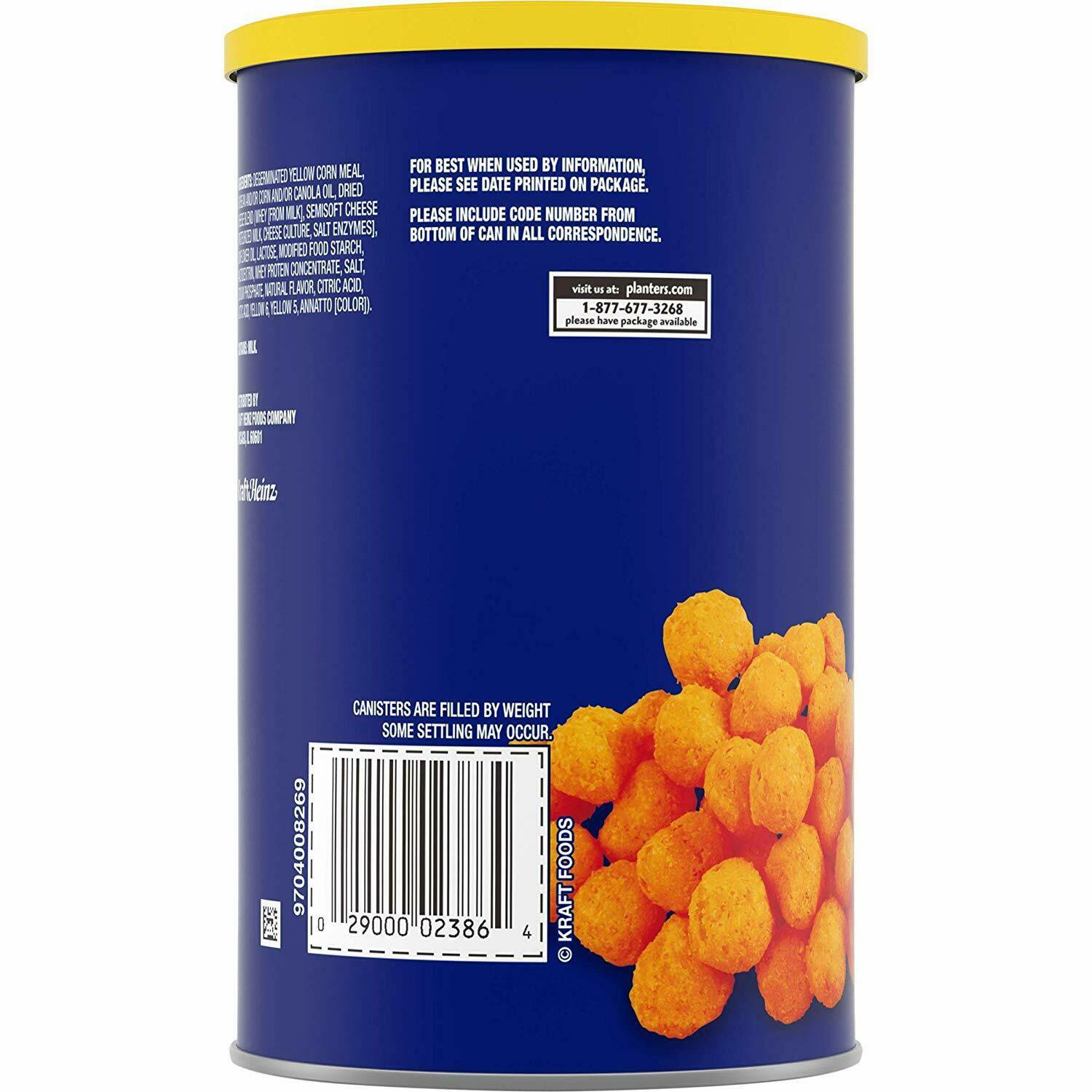 Planters Snack Puffs Cheese Balls (2.75Oz Canisters, Pack Of 12)