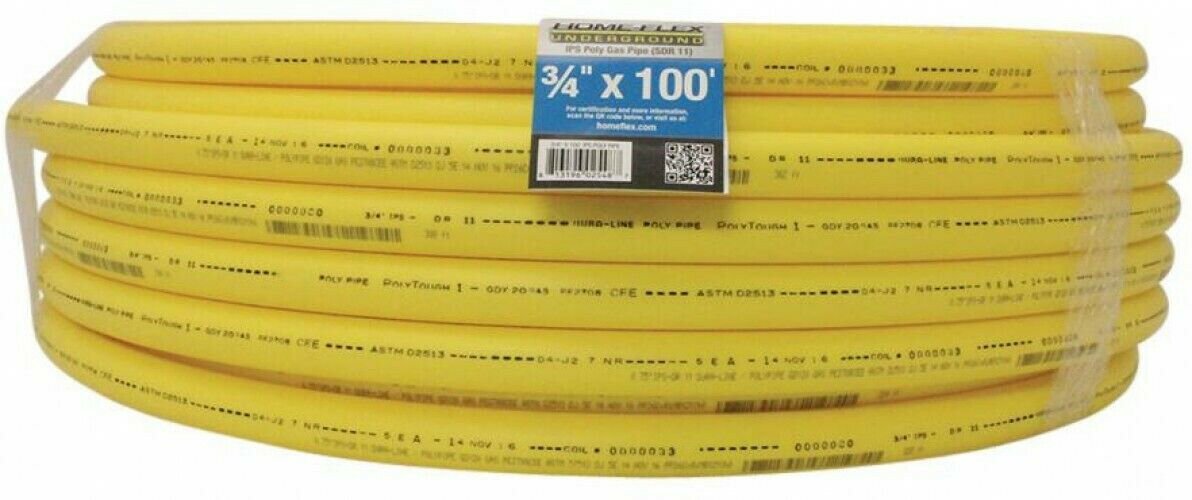 100 ft. Underground 3/4 in. Polyethylene Gas Pipe for Natural and ...