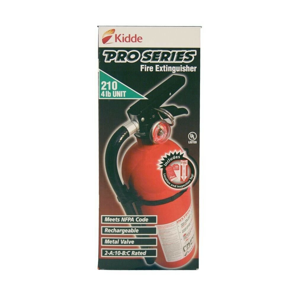 Rechargeable Fire Extinguisher Kidde Pro 210 2A:10B:C Commercial Wall ...