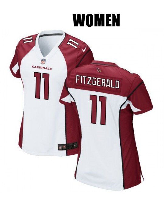 WOMEN'S ARIZONA CARDINALS #11 LARRY FITZGERALD WHITE JERSEY