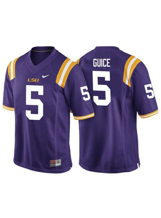 MEN'S LSU TIGERS #5 DERRIUS GUICE PURPLE JERSEY