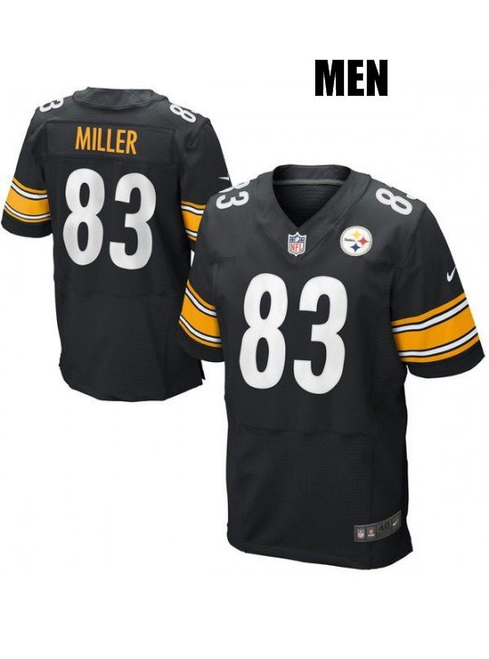 MEN'S PITTSBURGH STEELERS #83 HEATH MILLER BLACK JERSEY