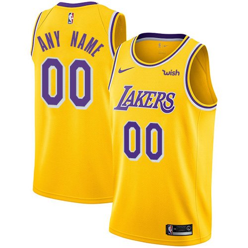 Men's Nike Lakers Personalized Custom Gold Icon Edition Jersey