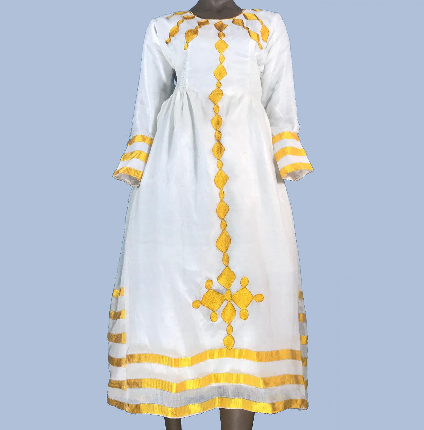 Ethiopian Dress, Traditional, Handmade, Habesha, 100% cotton, yellow ...