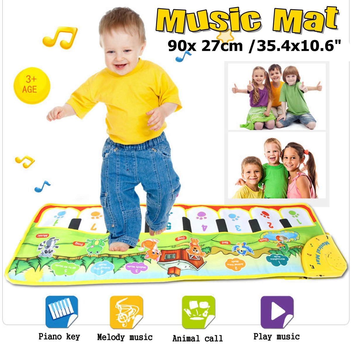 Baby Music Carpet Mat Touch Play Keyboard Piano Musical Blanket Singing ...