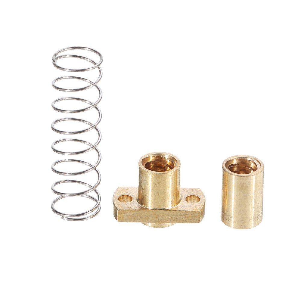T8 Lead Screw Copper Anti-Backlash Spring Loaded Nut Pitch 2mm Lead 4mm ...