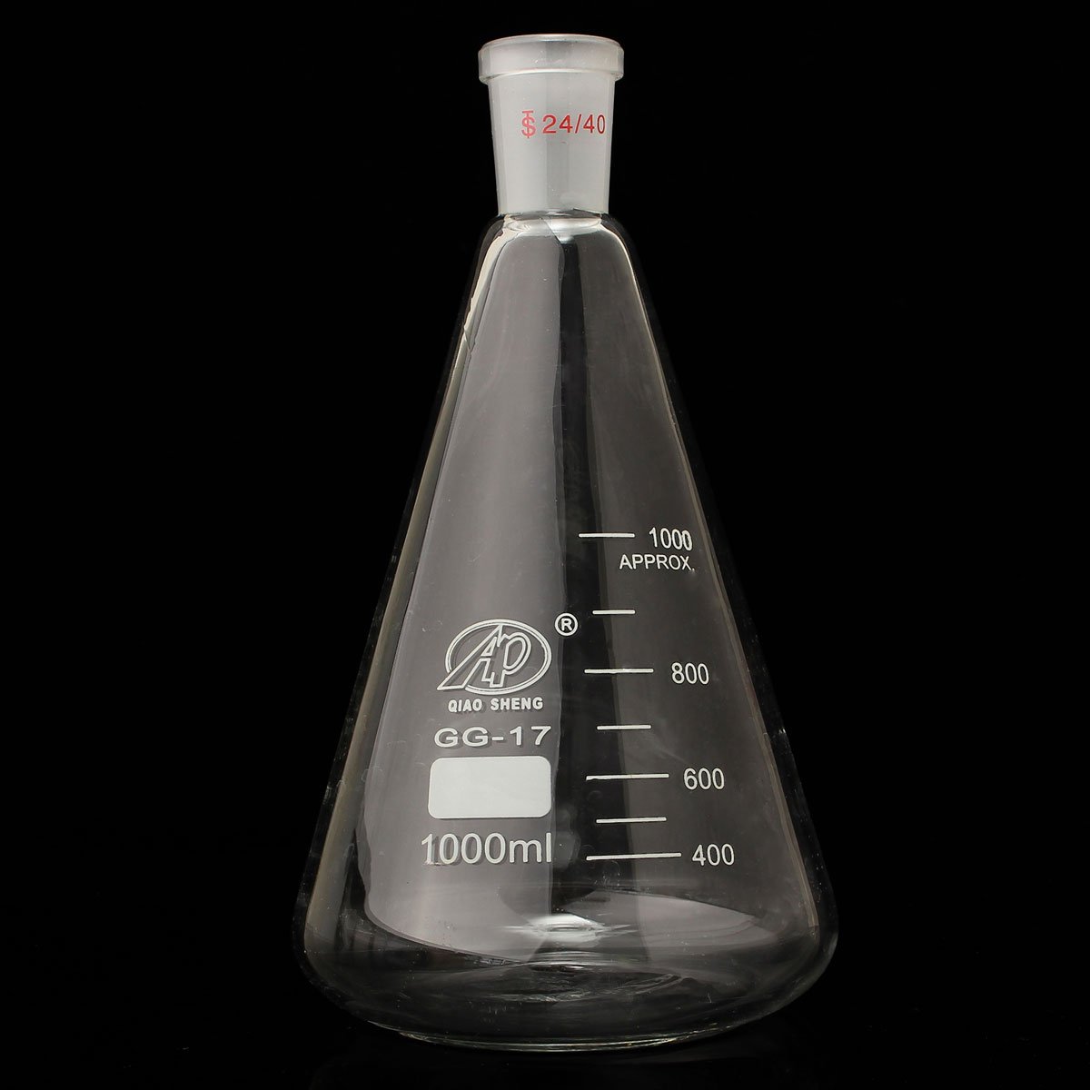 1000ml,24/40,Glass Erlenmeyer Flask,1L,Conical Bottle,Lab Chemistry ...