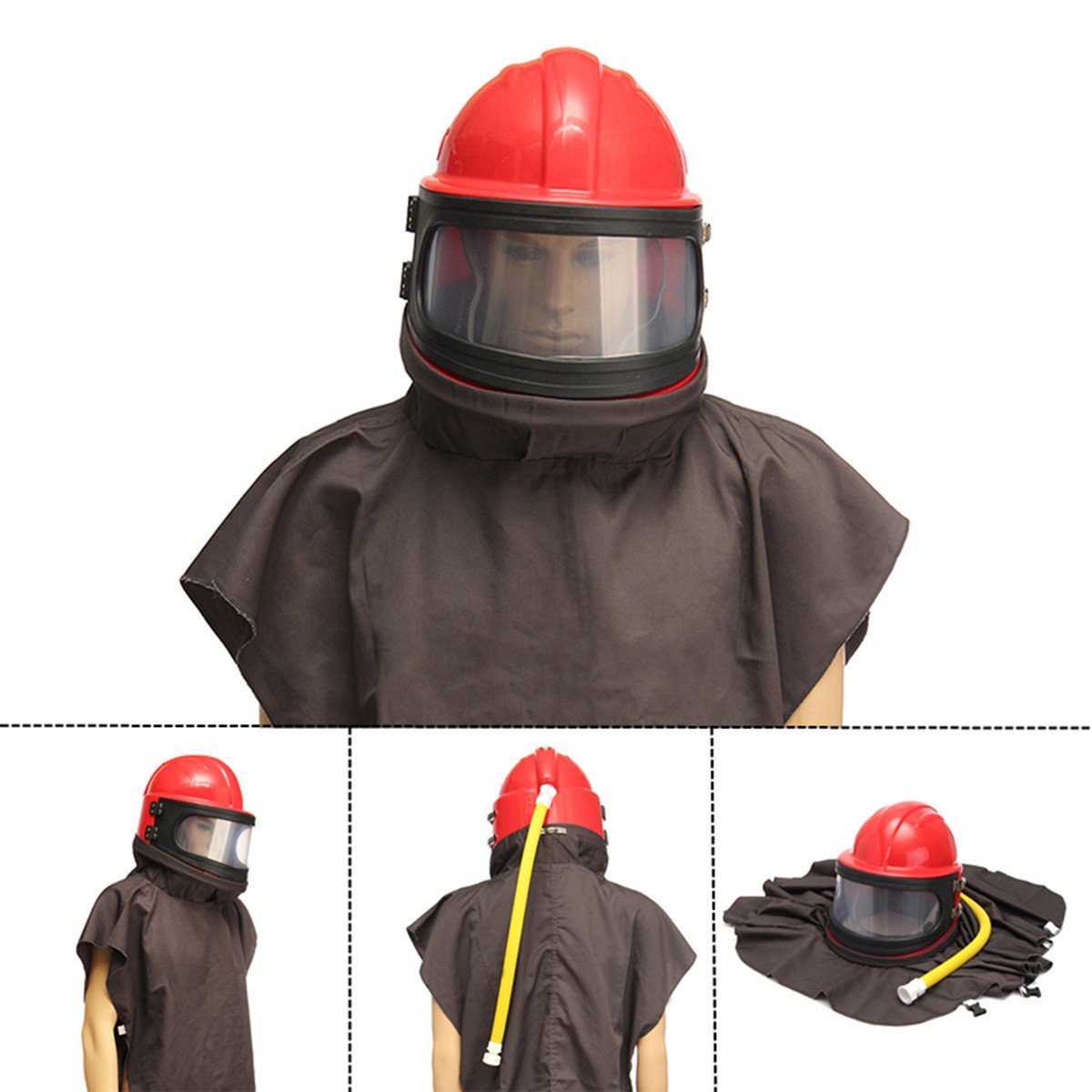 Abrasive Shot Blast Cleaning Helmet Sand Blasting Protective Cloth ...