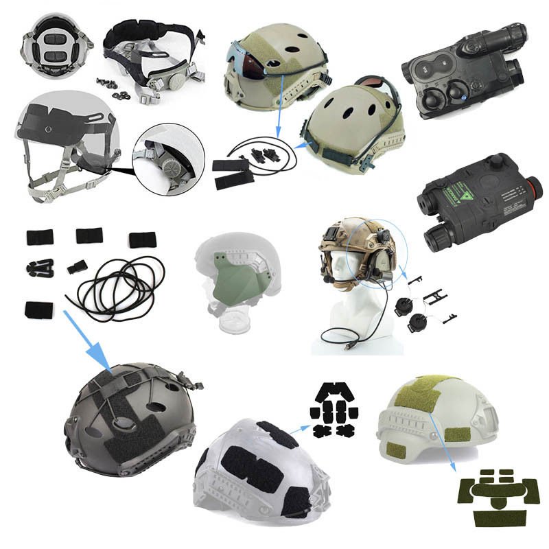 Tactical Fast Helmet Accessory Headset Adapter Helmet Loop Battery Case Box