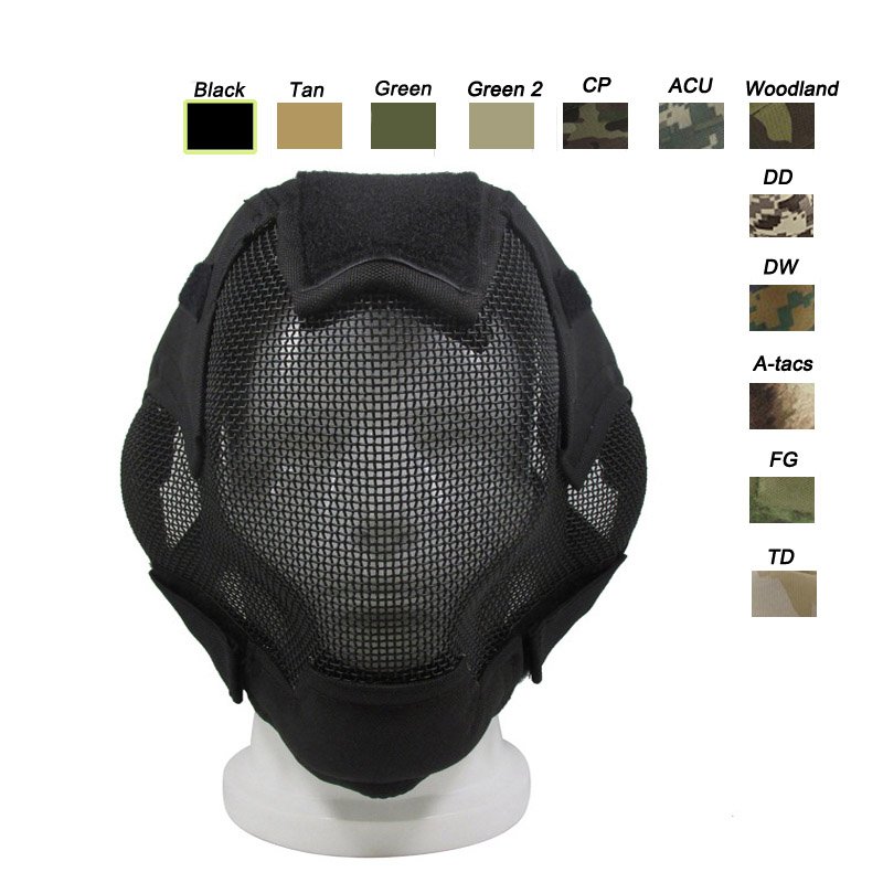Outdoor Airsoft V6 V7 Metal Steel Wire Mesh Full Face Tactical Airsoft Mask
