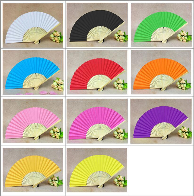 yellow hand fans bamboo paper fans for wedding hand held fans wedding ...