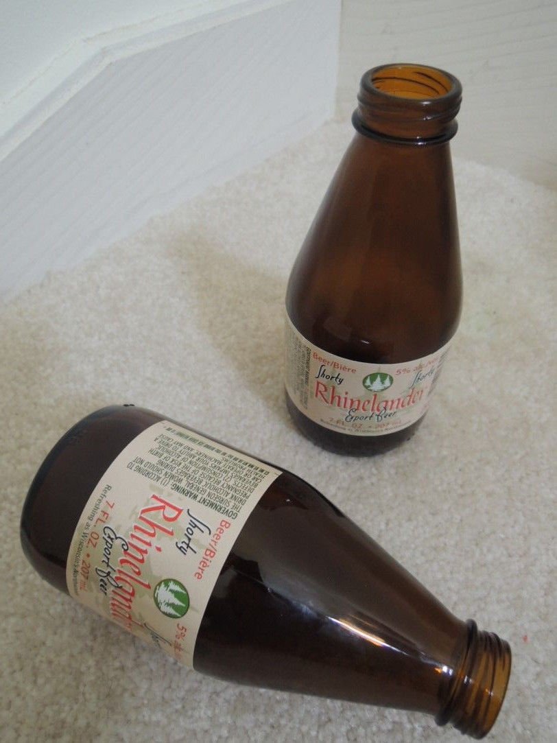 Rhinelander SHORTY Beer Bottles 2 Souvenir 7 oz Brown Glass Bottles ...