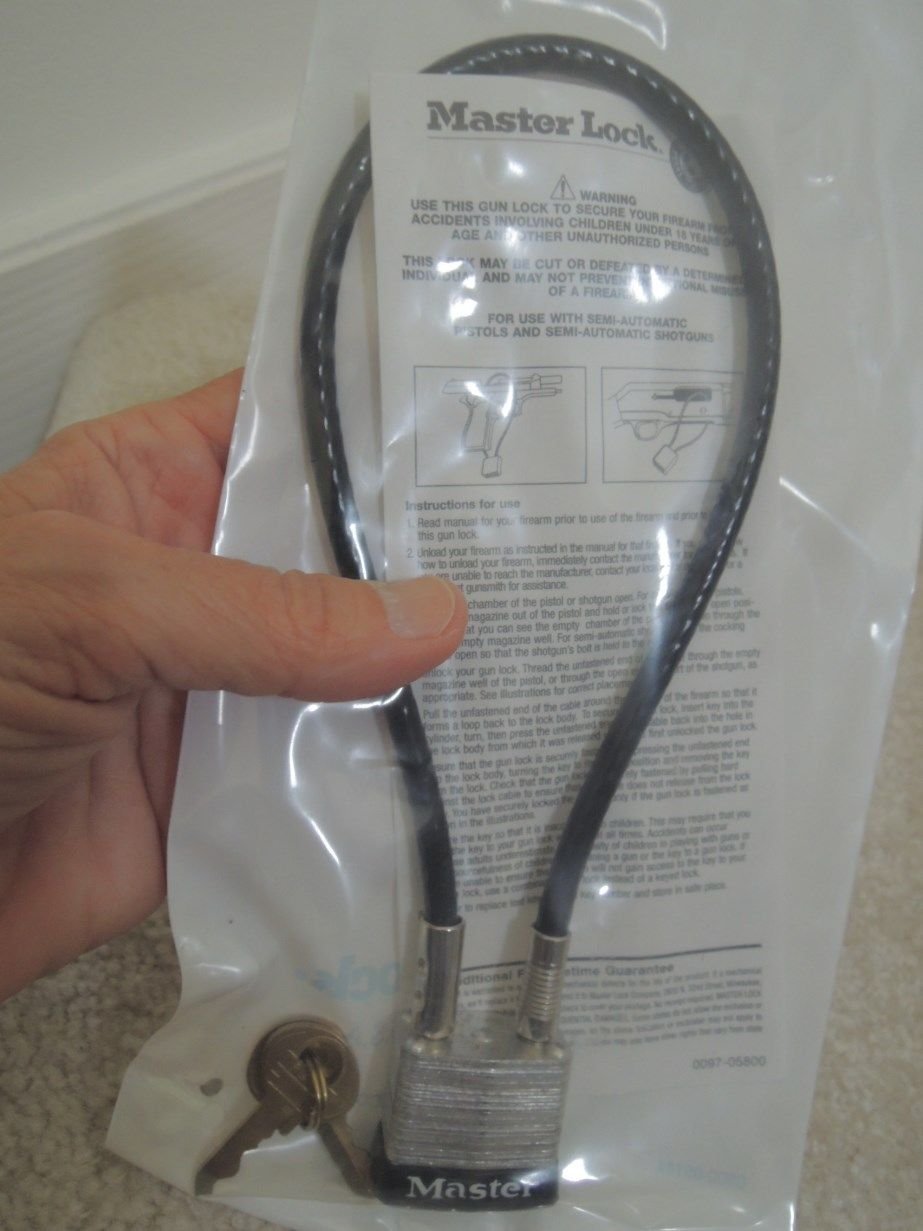 GUN LOCK by Master Lock - Pistol Shotgun CABLE SAFETY LOCK + Flyer ...