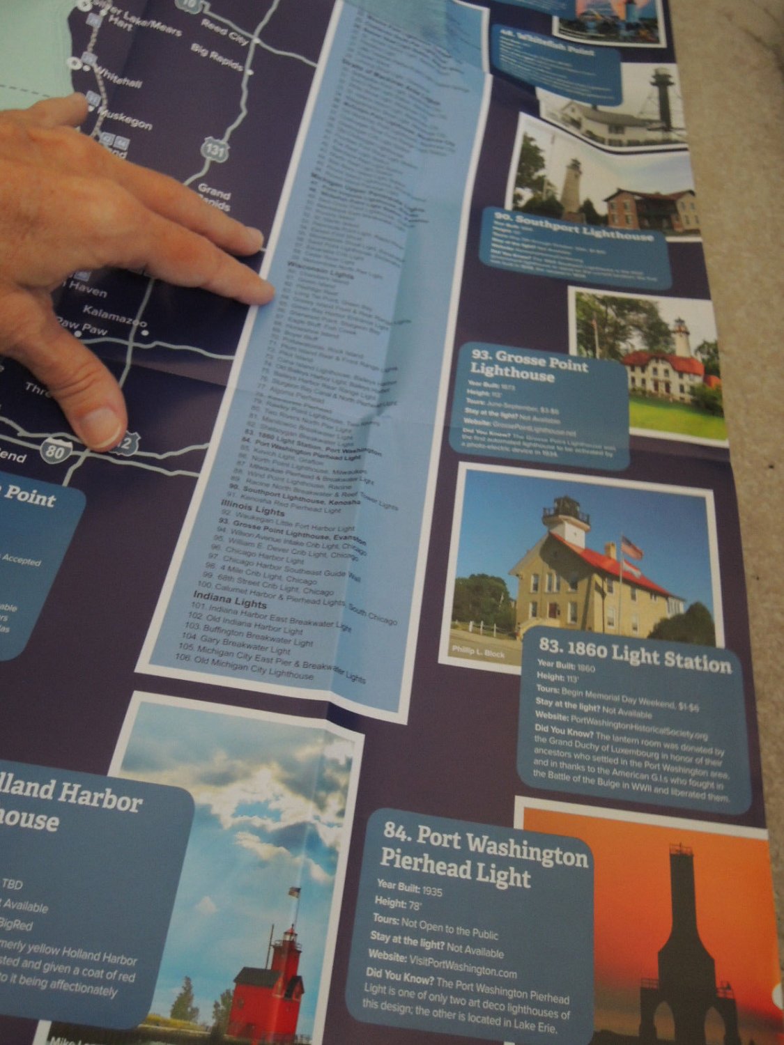 Lake Michigan Lighthouse Postcards + Lake Michigan Circle Tour Guides NEW