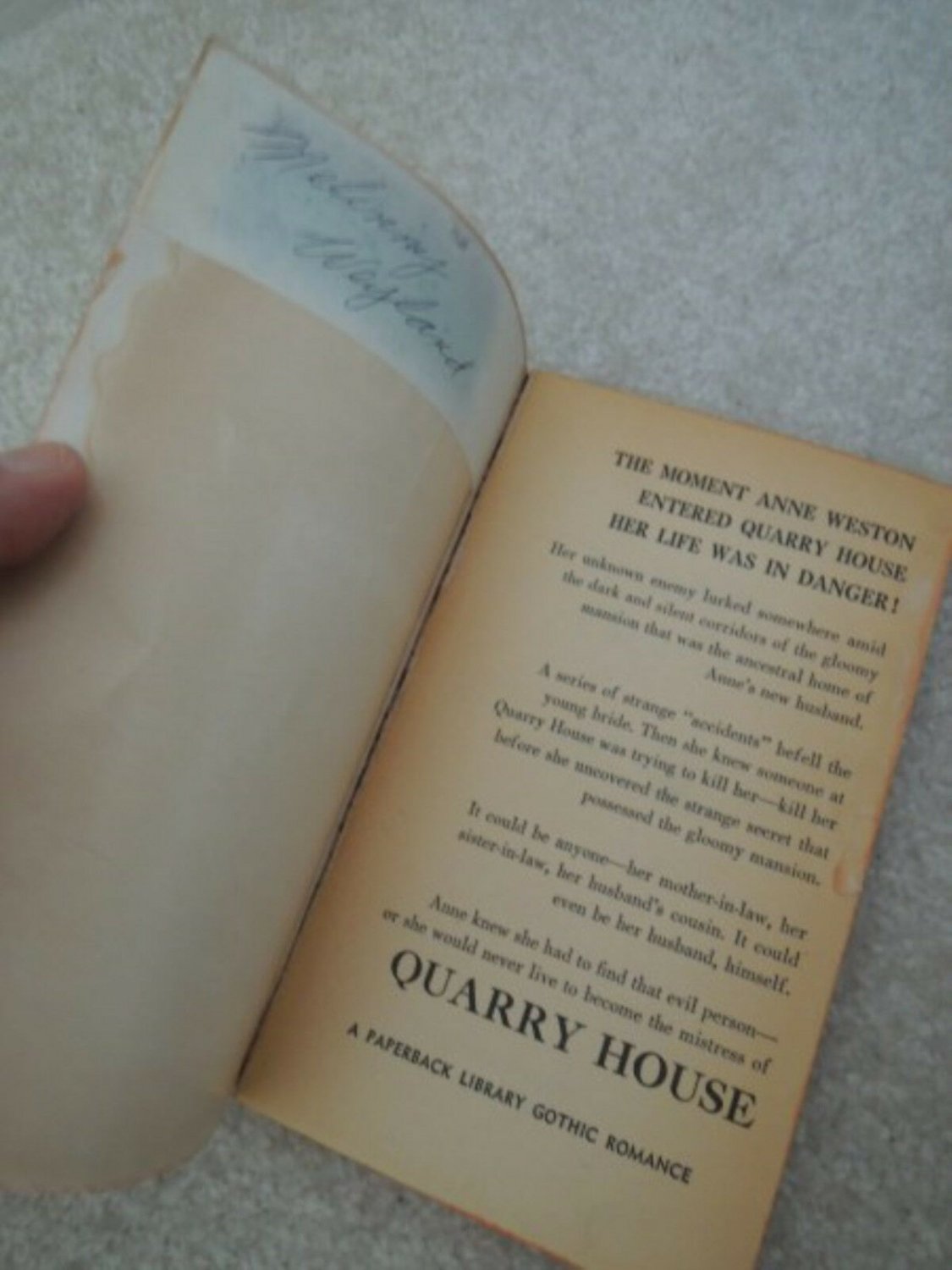 Quarry House by Judith Ware Paperback Library Gothic Romance 1965 ...