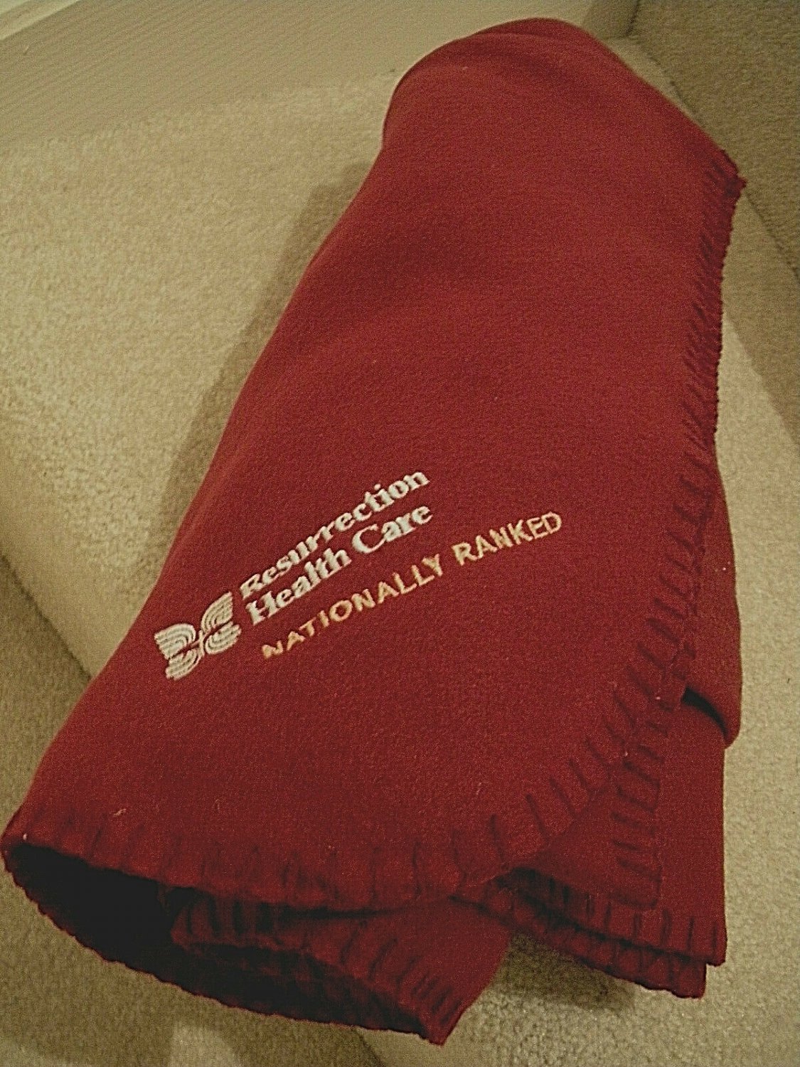 Fleece Throw Blanket 50 X 60 Deep Red 100% Polyester Promo Item - NEW