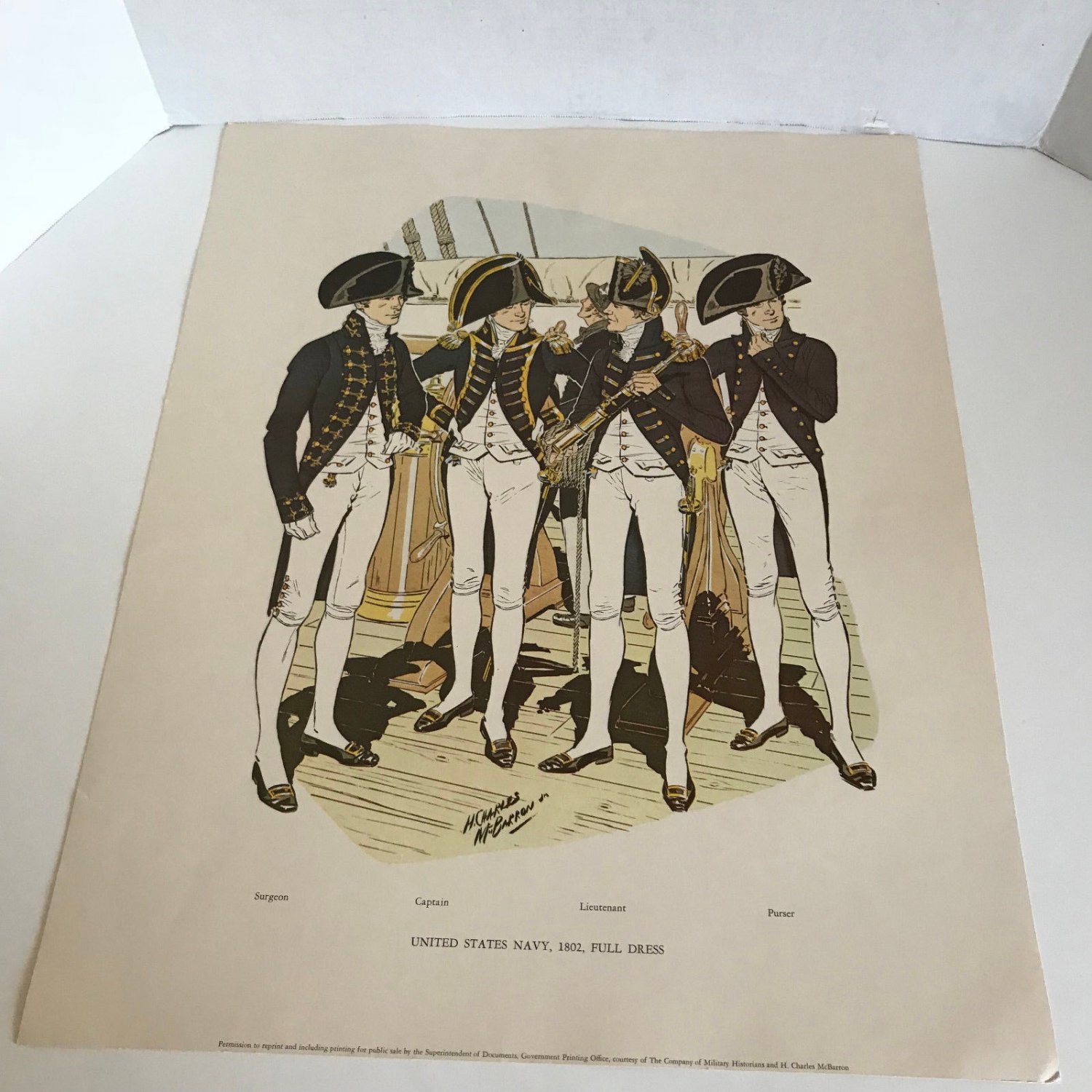 United States Navy Full Dress H Charles McBarron 20x16 Reproduction ...