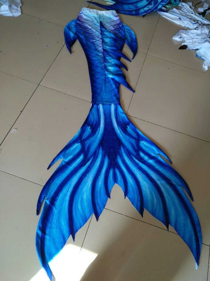 Dolphin Blue Mermaid Tails for Swimming with Monofin for Kids Teens ...