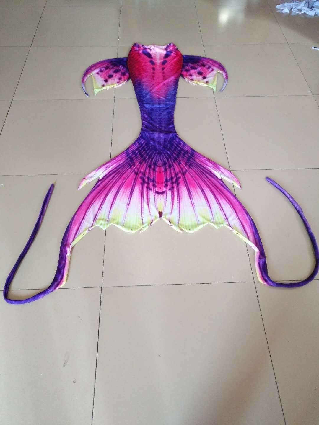 Purple 3D Swimmable Mermaid Tail for Kids Halloween gift