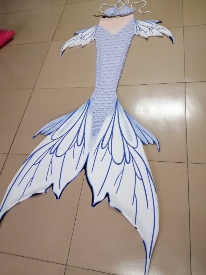 2018 White Swimmable Mermaid Tails with Monofin for Girls Teens Unique ...