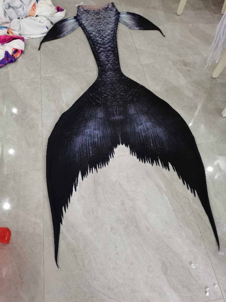 2023 Black Sparkling Mermaid Tails for Swimming for Adult with Monofin ...