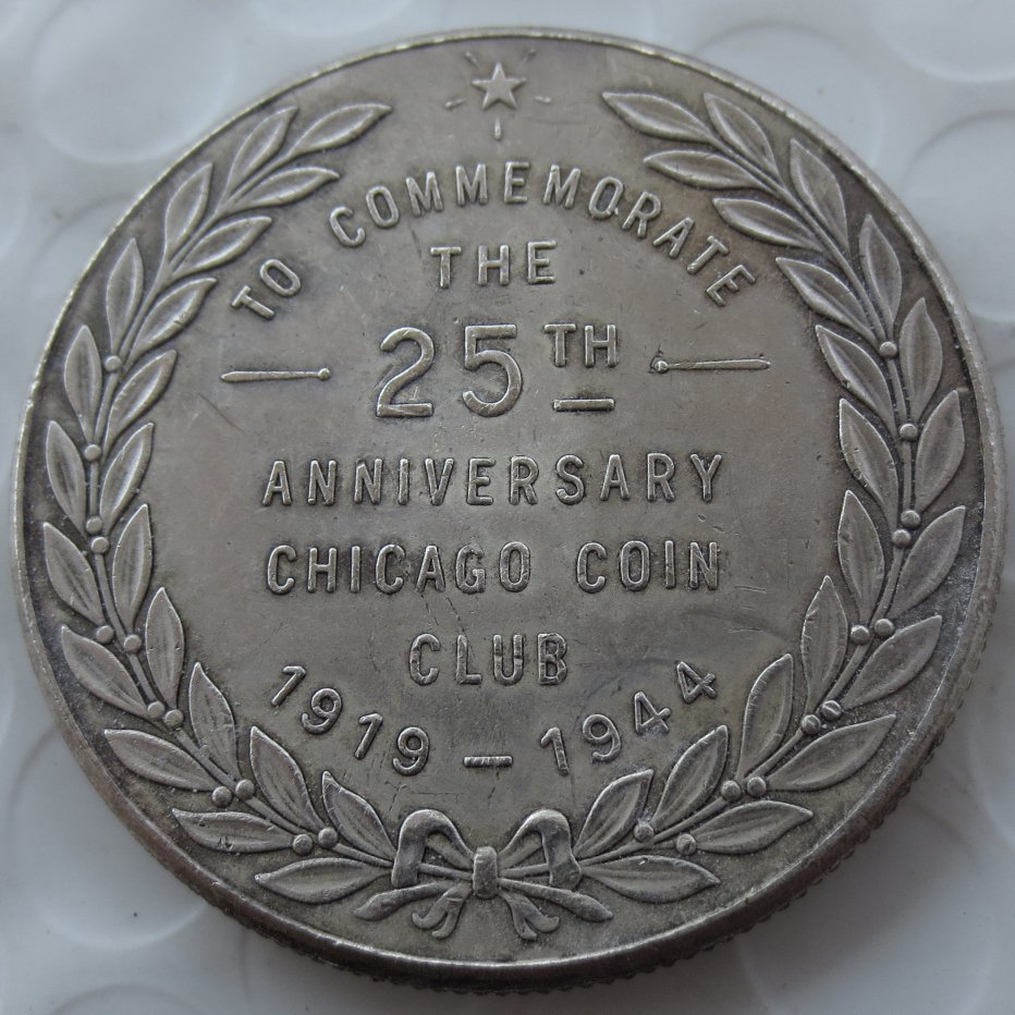 US 1944 Chicago Coin Club 25th Anniversary Medal in Silver copy coin