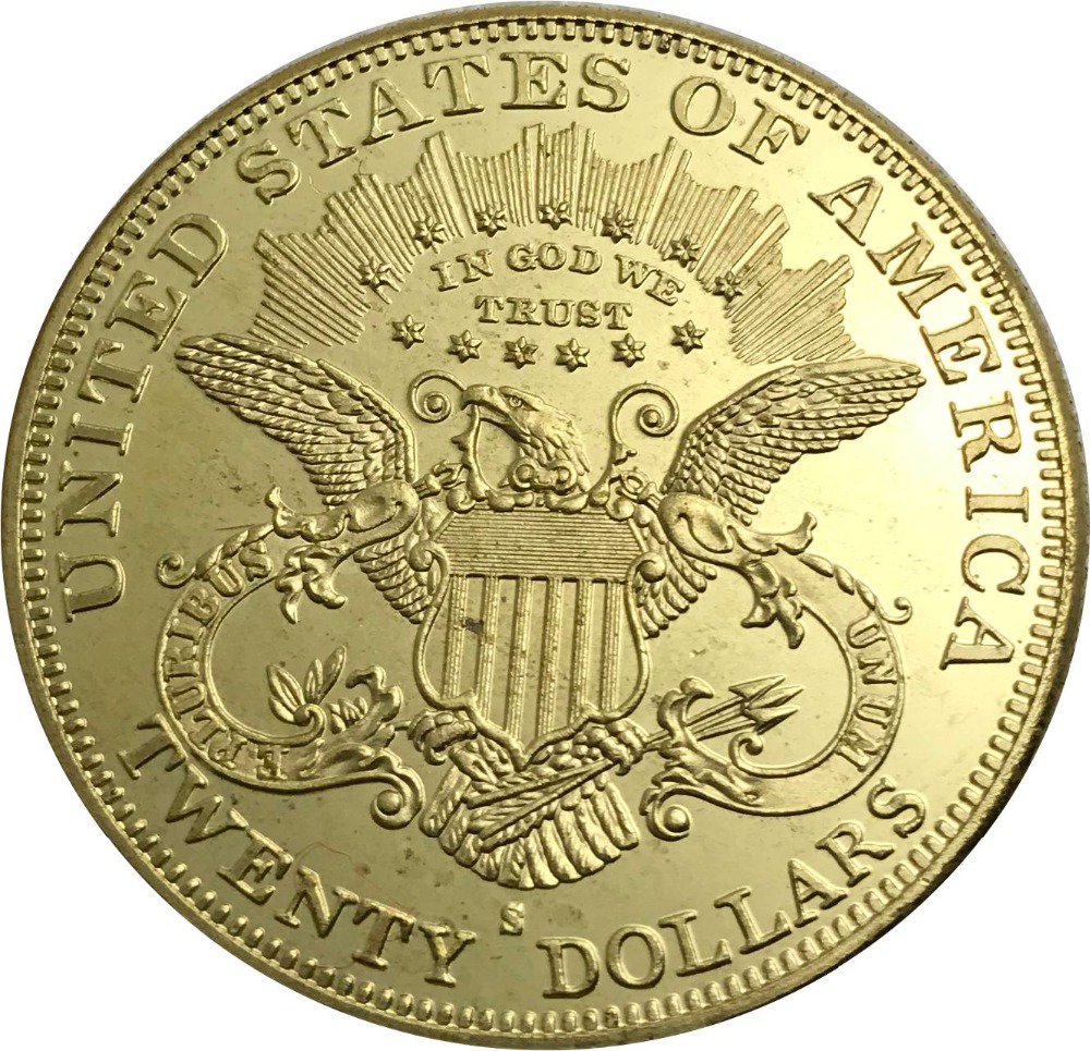 1 Pcs US 1906-S Liberty Twenty Dollars In God We Trust Gold Copy Coins
