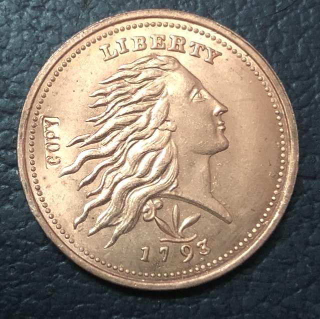 1 Pcs 1793 US Flowing Hair Large One Cent Copy Coins For Collection