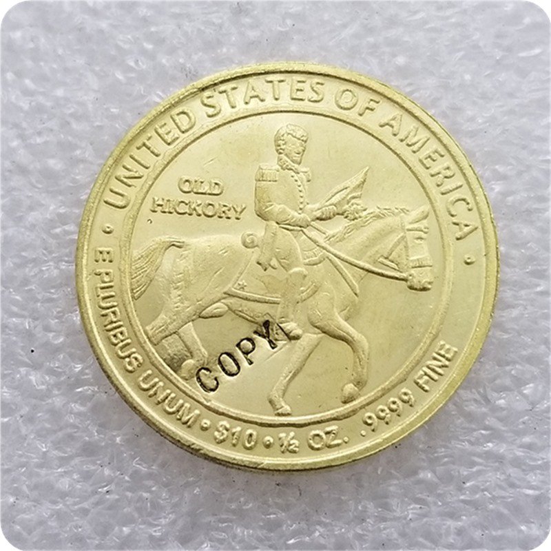 1 Pcs USA 2008 7TH PRESIDENT $10 Ten Dollar Gold Copy Coins For Collection