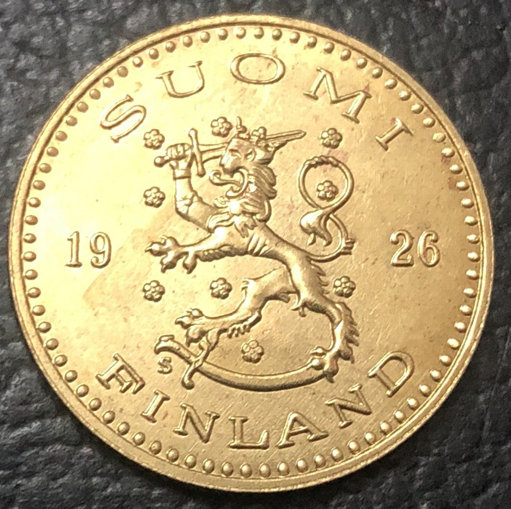 1926 Finland 200 Markkaa Copy Gold Coin