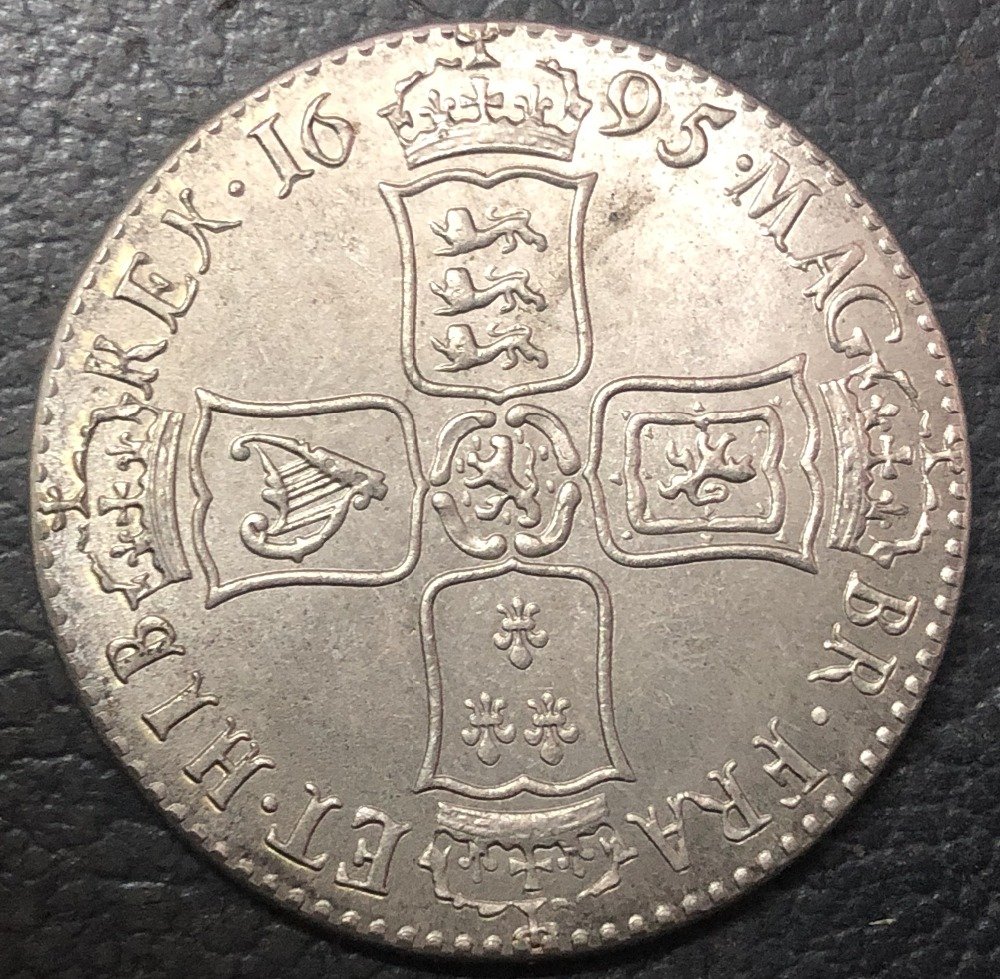 1695 England 1 Crown - William III Dollar Copy Coin