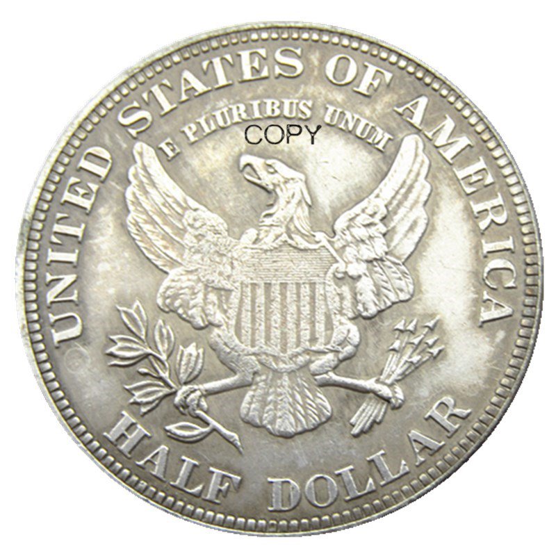 USA 1877 Sailor Head Half Dollar Patterns Silver Plated Copy Coin No Stamp