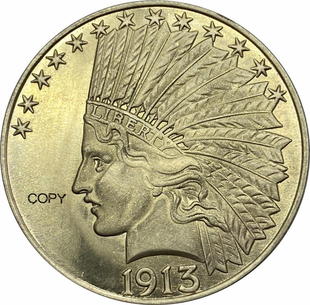 United States Of America 10 Dollars 1913 Liberty Indian Head Eagle Gold ...