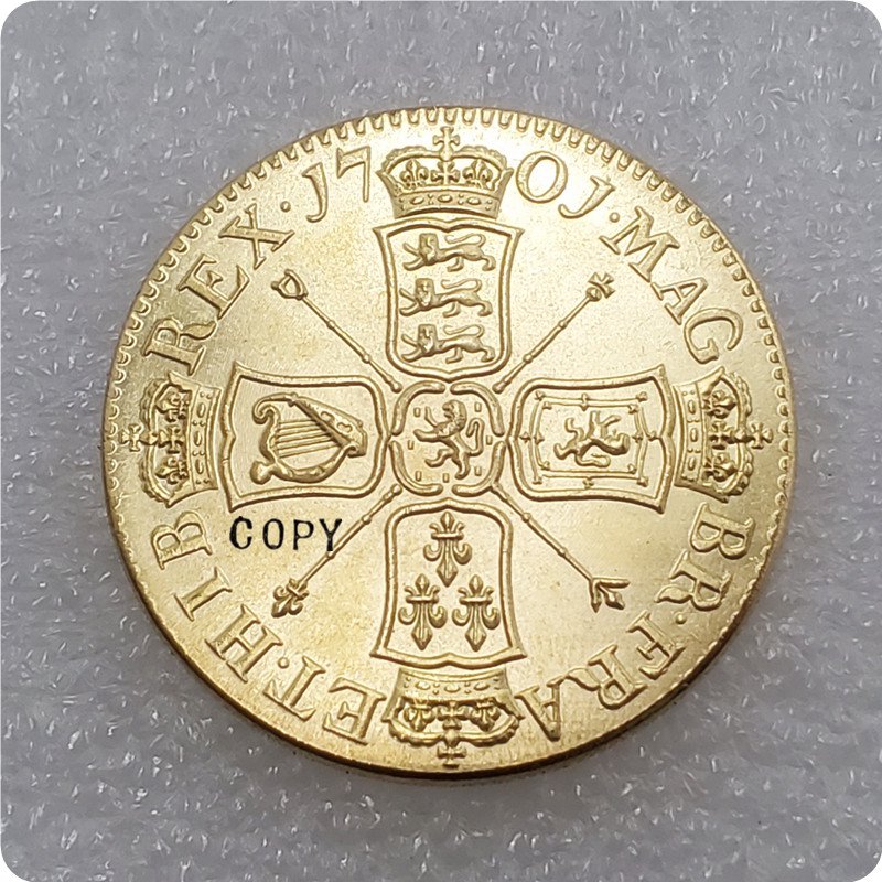 United Kingdom William Iii 1701 Gold Five Guineas Copy Coin