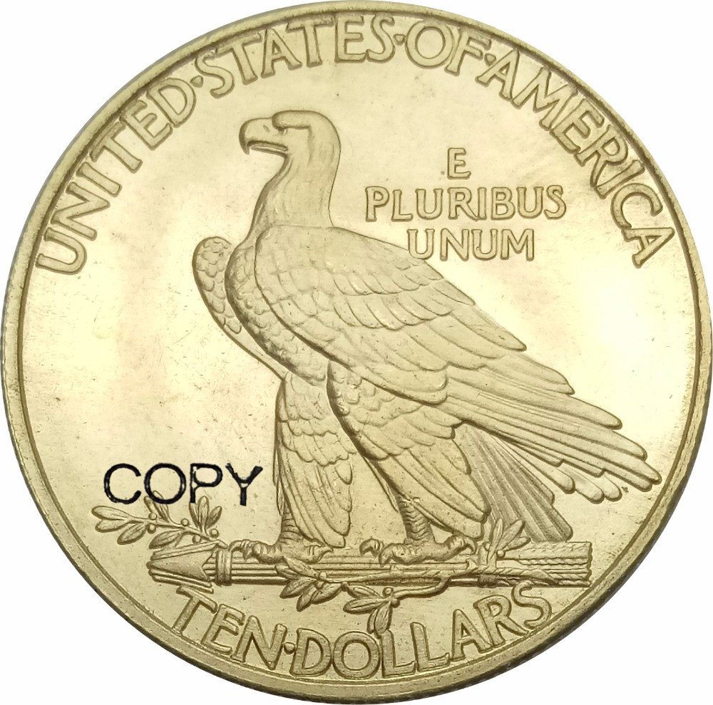 1907 US Ten Dollars Indian Head Eagle Gold Copy Coin