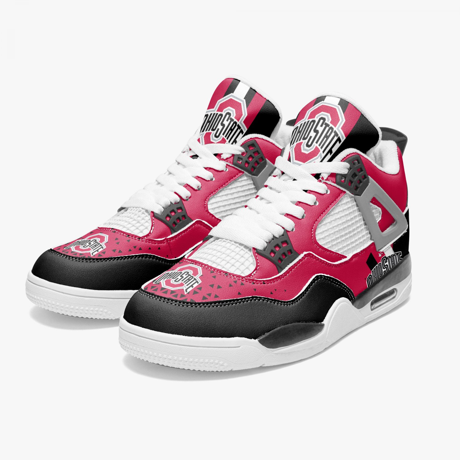 Ohio State Buckeyes High-Top Men Sneakers, Handcrafted Sports Fan Shoes ...