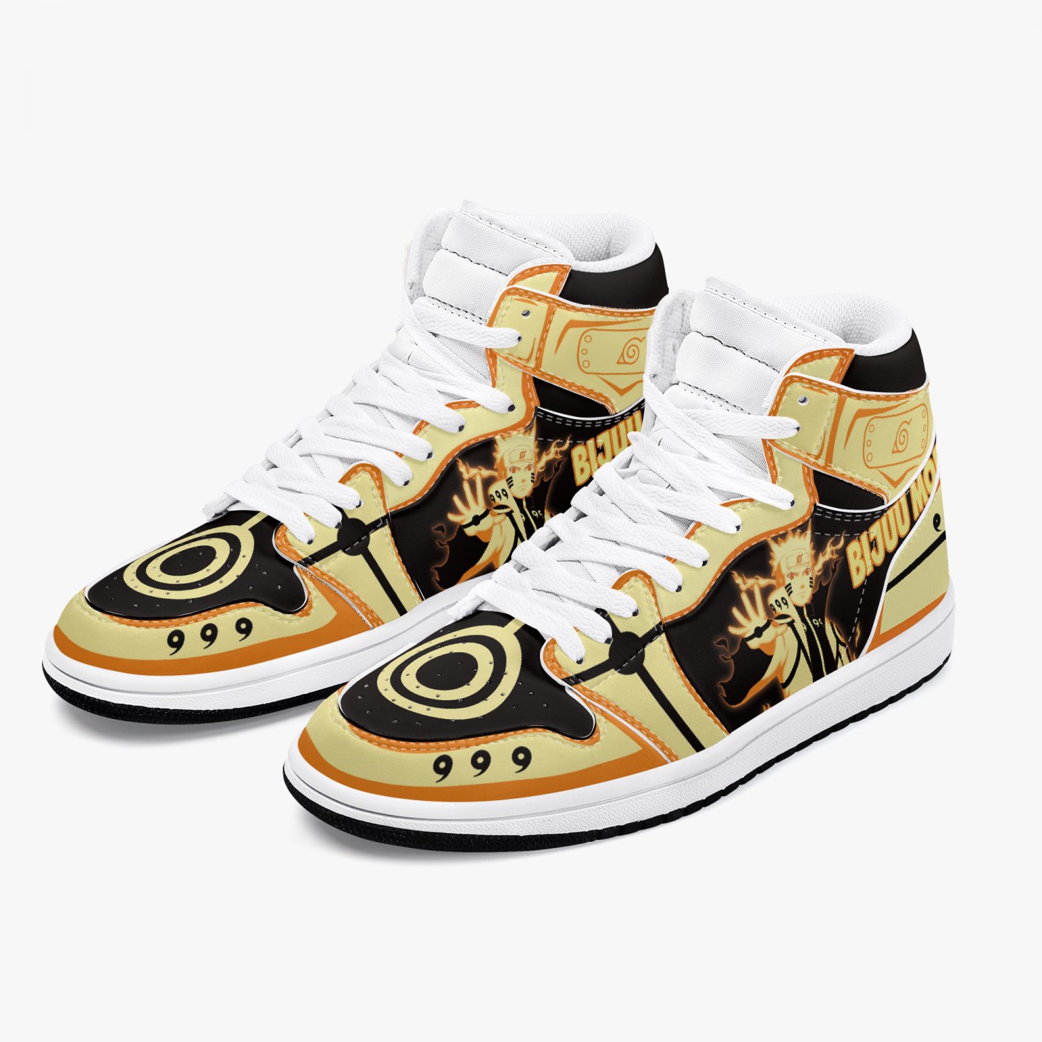 Anime-Inspired Bijuu Mode Women High-Top Sneakers, Custom Fan Footwear ...